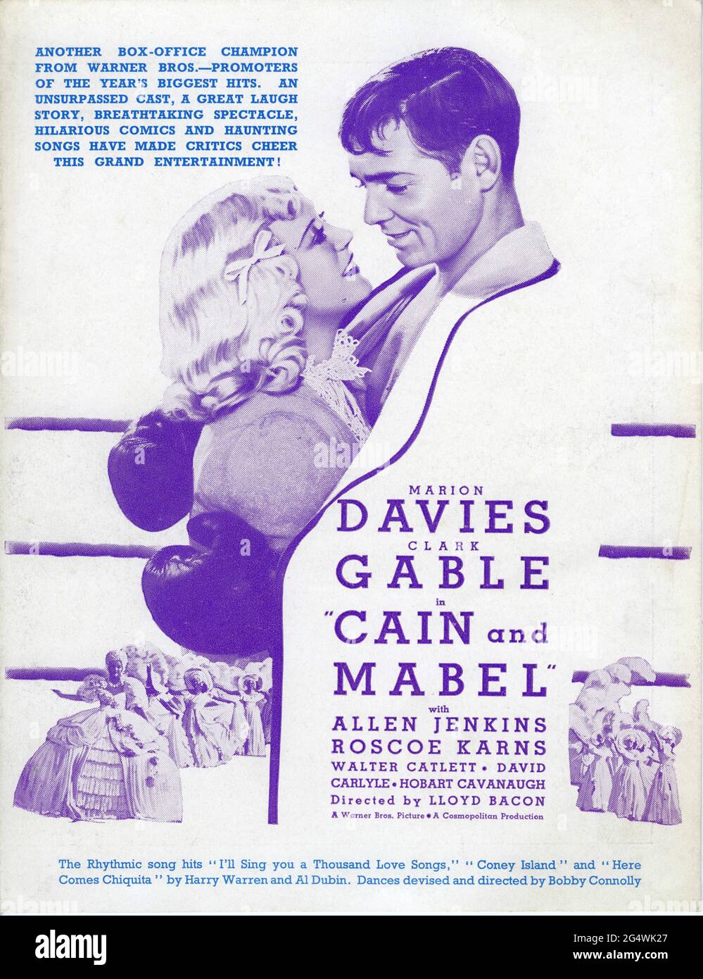 MARION DAVIES and CLARK GABLE in CAIN AND MABEL 1936 director LLOYD ...