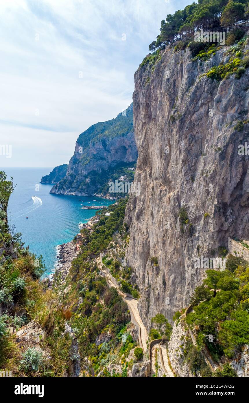 A magnificent landscape from Giardini di Augusto in Capri, Italy ...