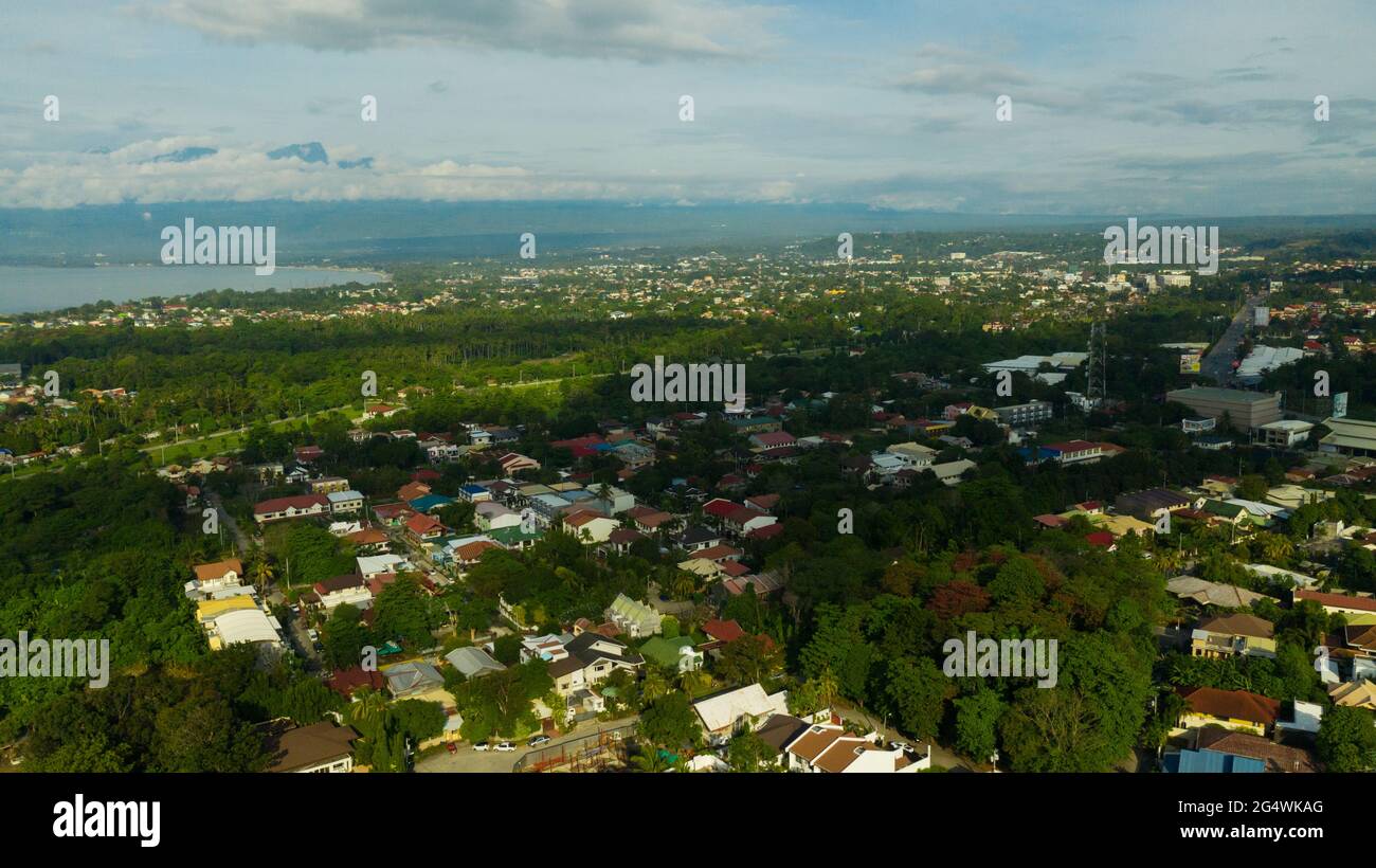 Residential area with dense development in Davao city. Davao del Sur ...