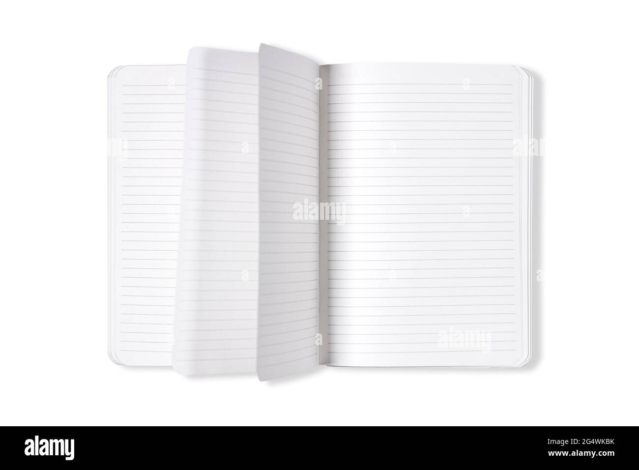 Blank open office Notepad or notebook isolated. Mock up. Top view Stock ...