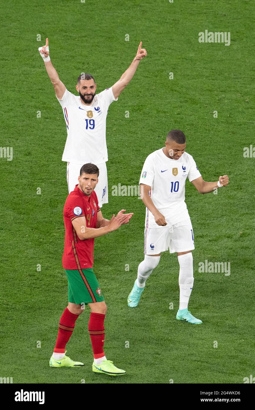 France's forward Karim Benzema celebrates his second goal during the ...