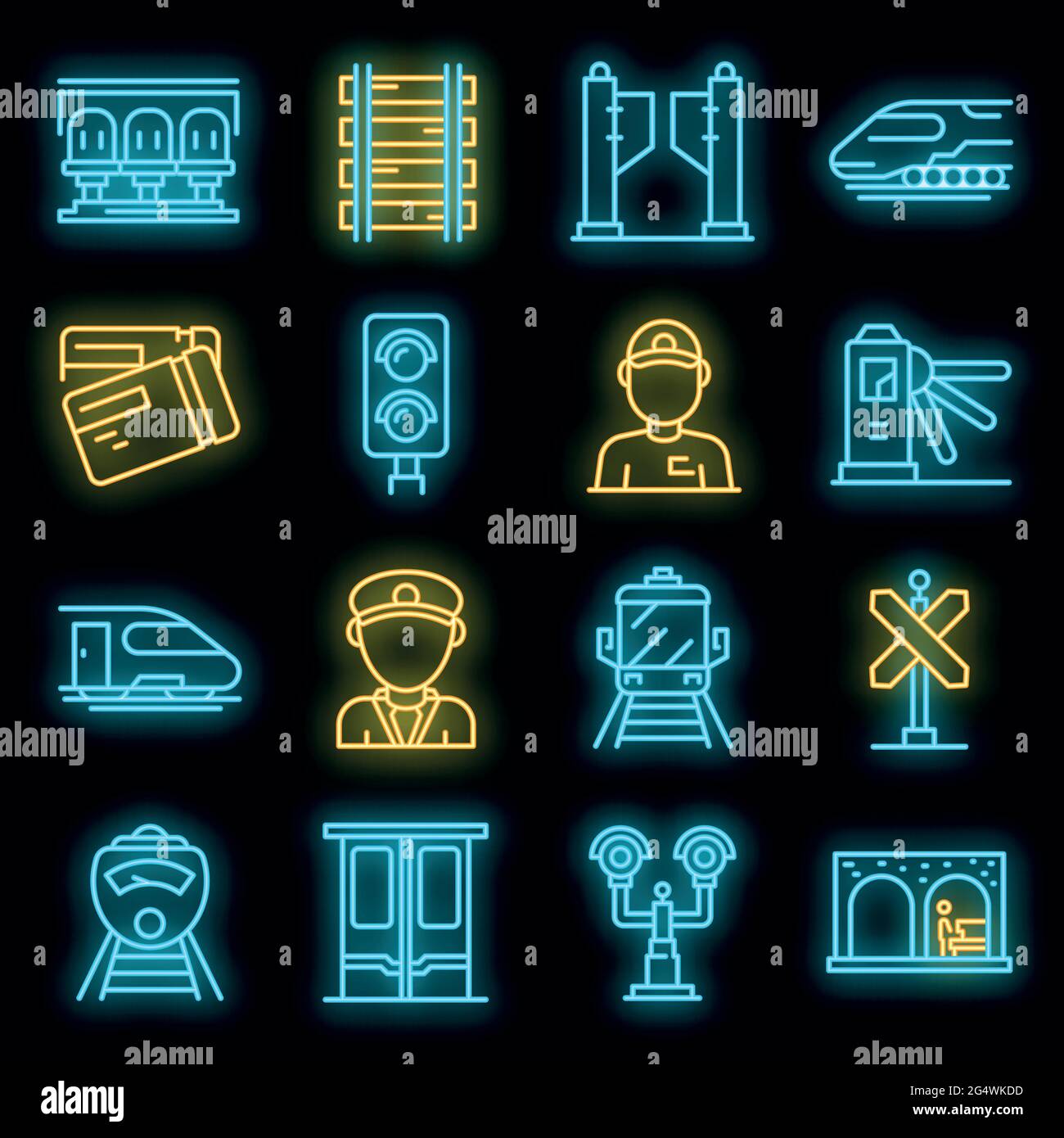 Electric train driver icons set. Outline set of electric train driver ...