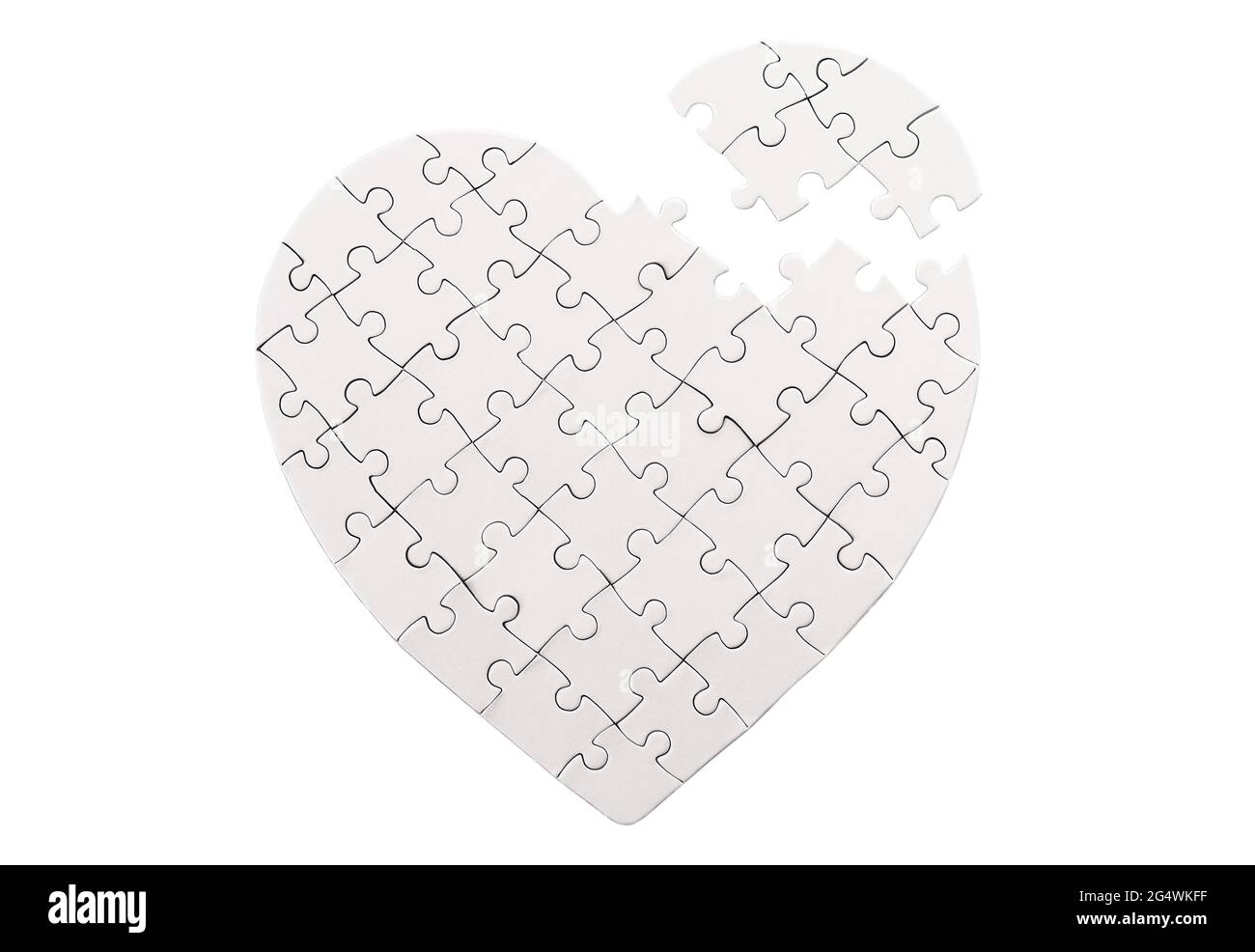 Empty heart shaped jigsaw puzzle isolated on white background Stock ...