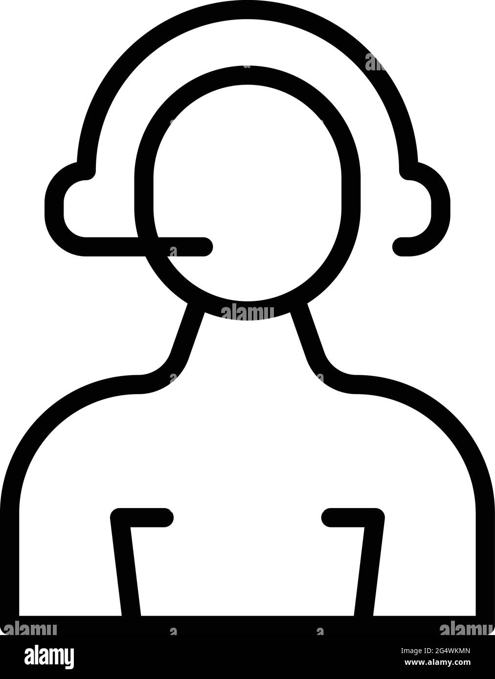 Narrow market call support icon. Outline Narrow market call support ...