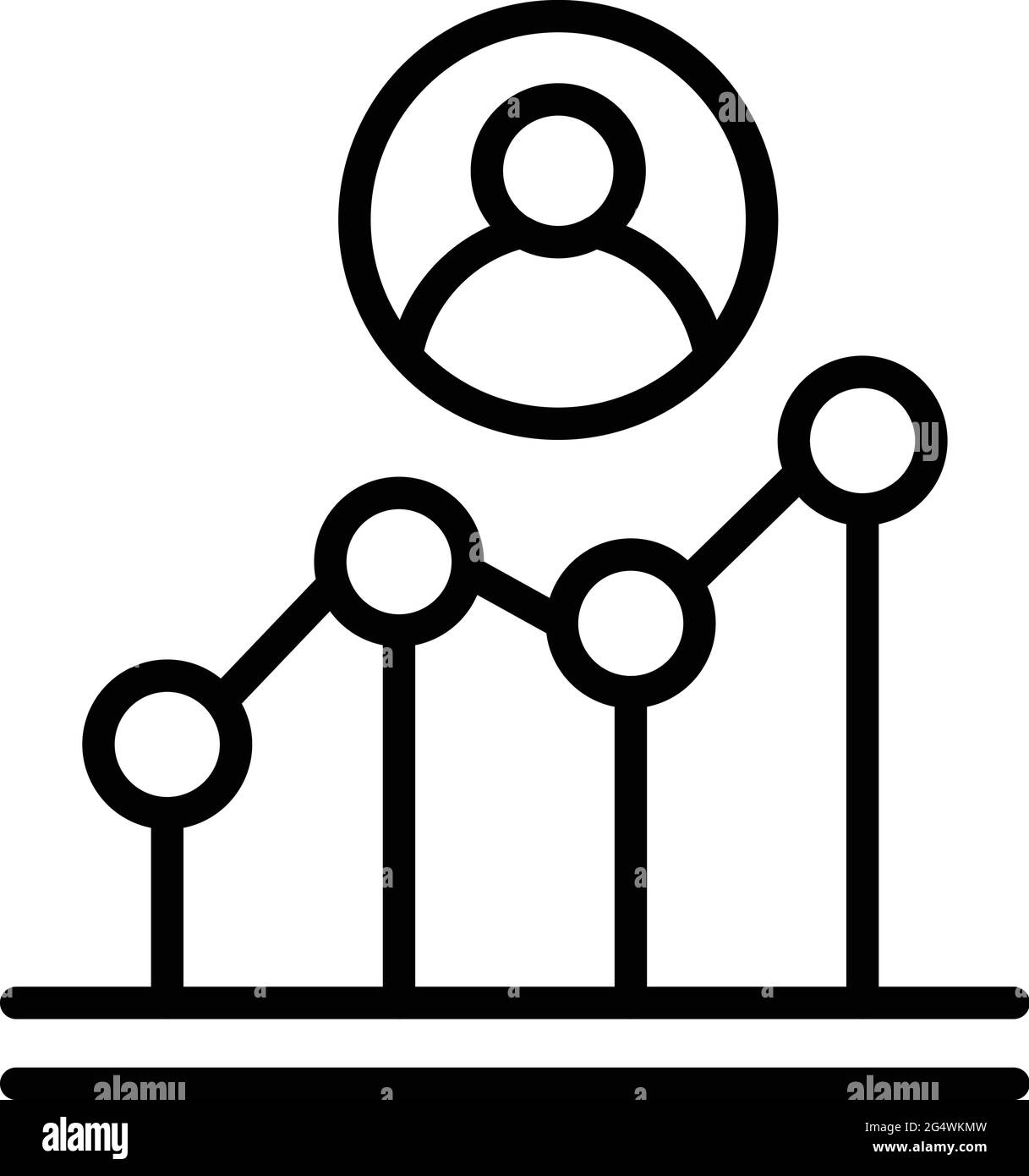 Narrow market graph chart icon. Outline Narrow market graph chart ...