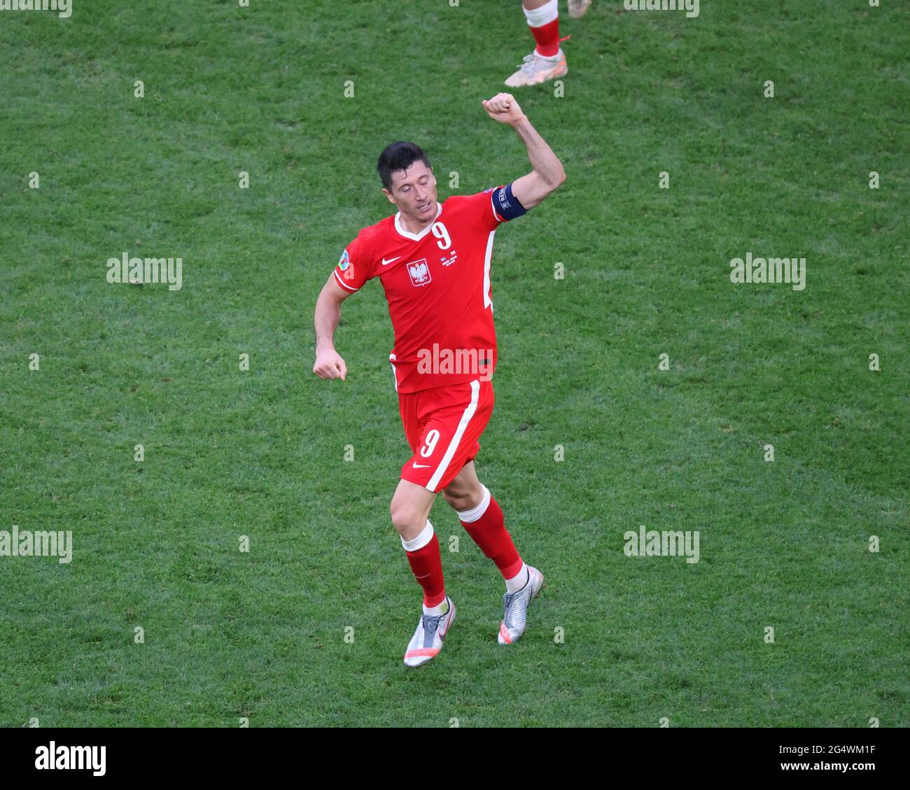 Robert Lewandowski (9) of Poland seen in action during the European ...