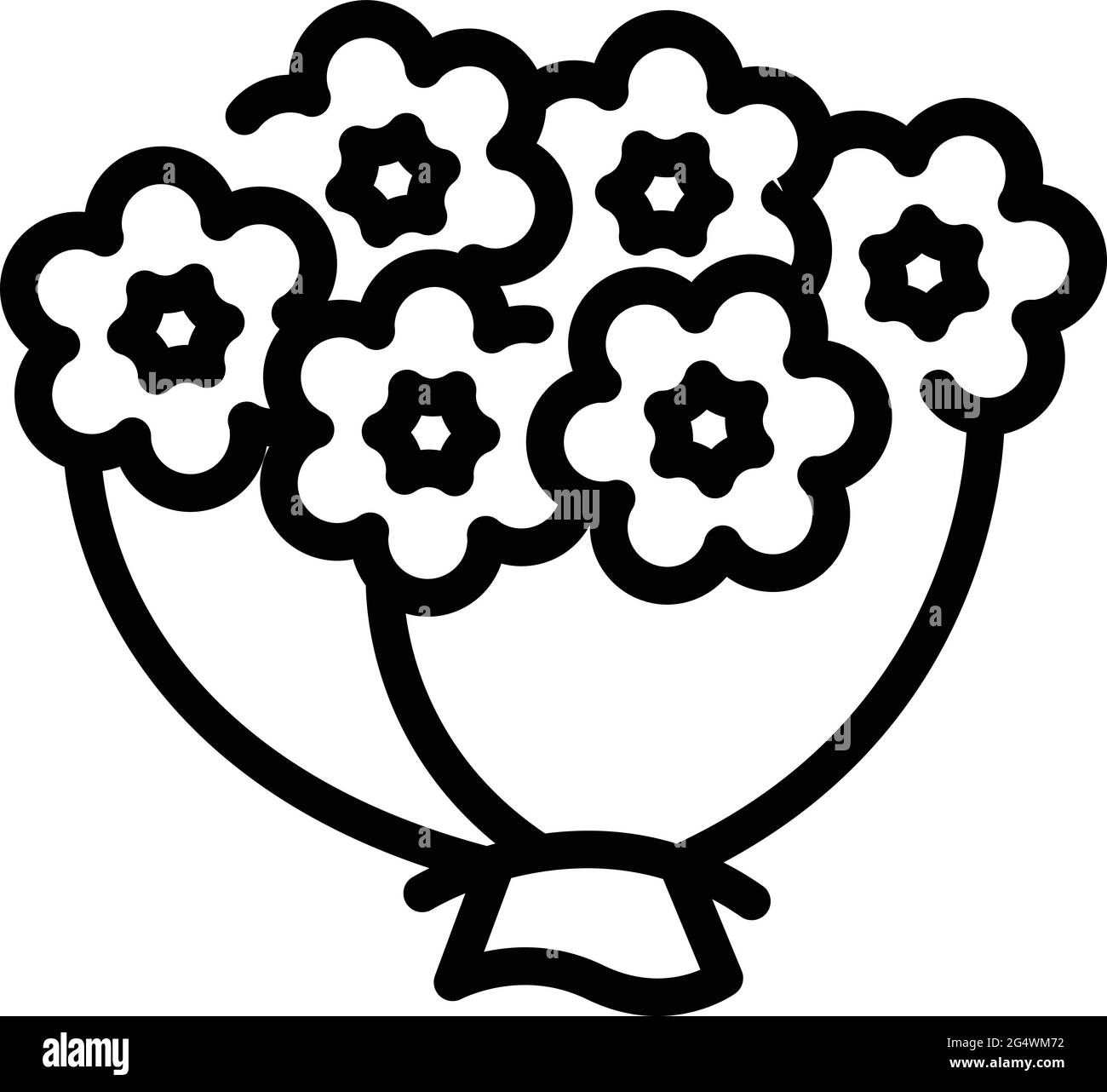 Bunch Of Flowers Clipart Black And White
