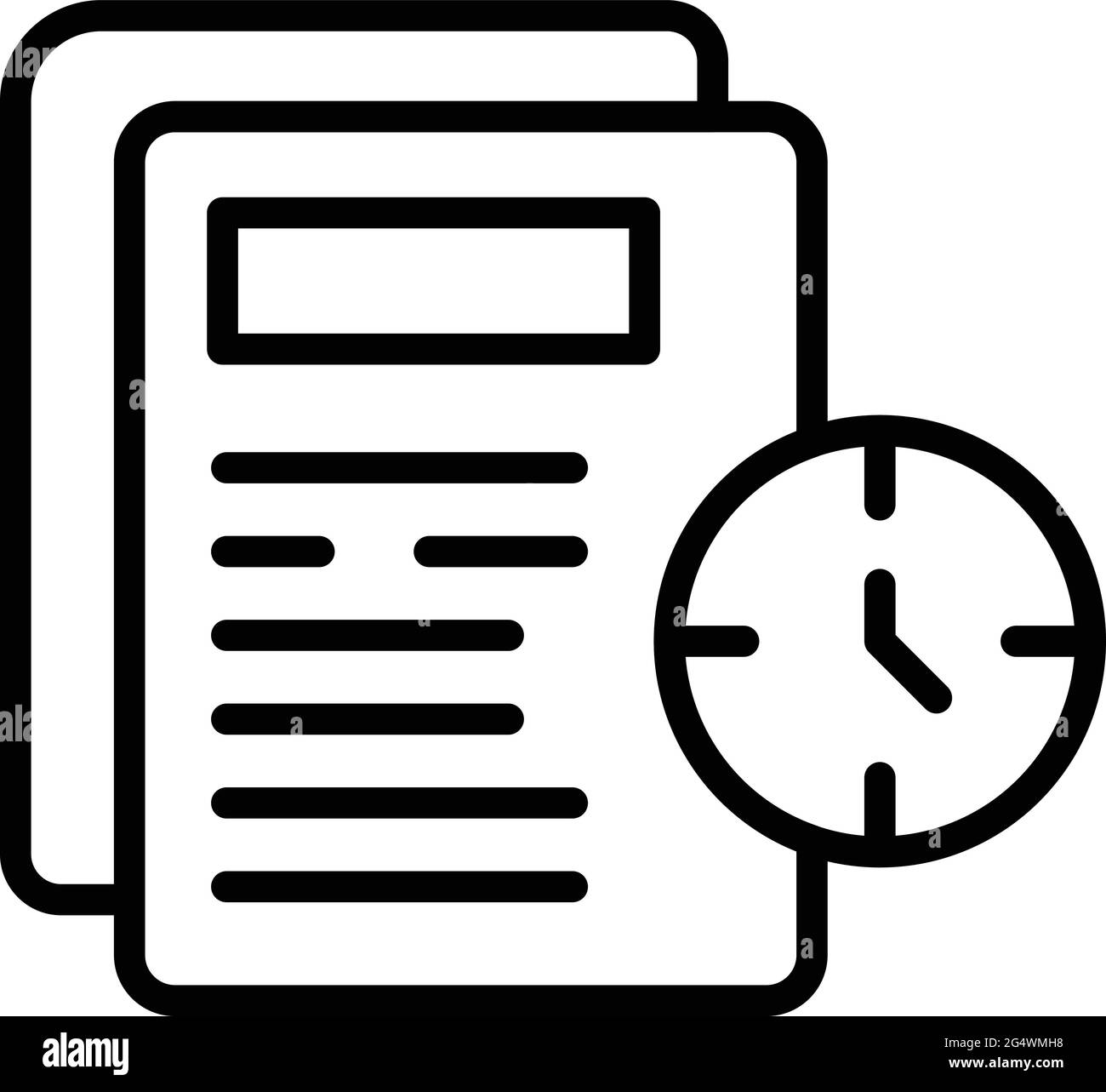 Late work papers icon. Outline Late work papers vector icon for web ...