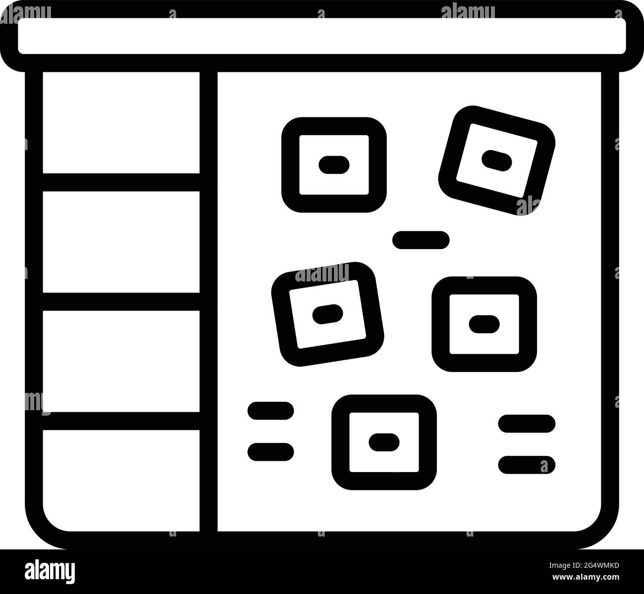 Late work board icon. Outline Late work board vector icon for web ...