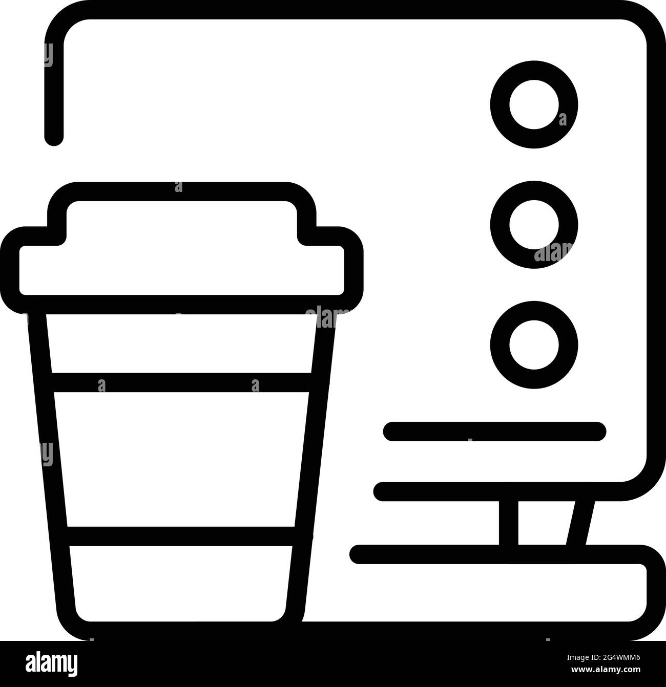 Late work home coffee icon. Outline Late work home coffee vector icon ...