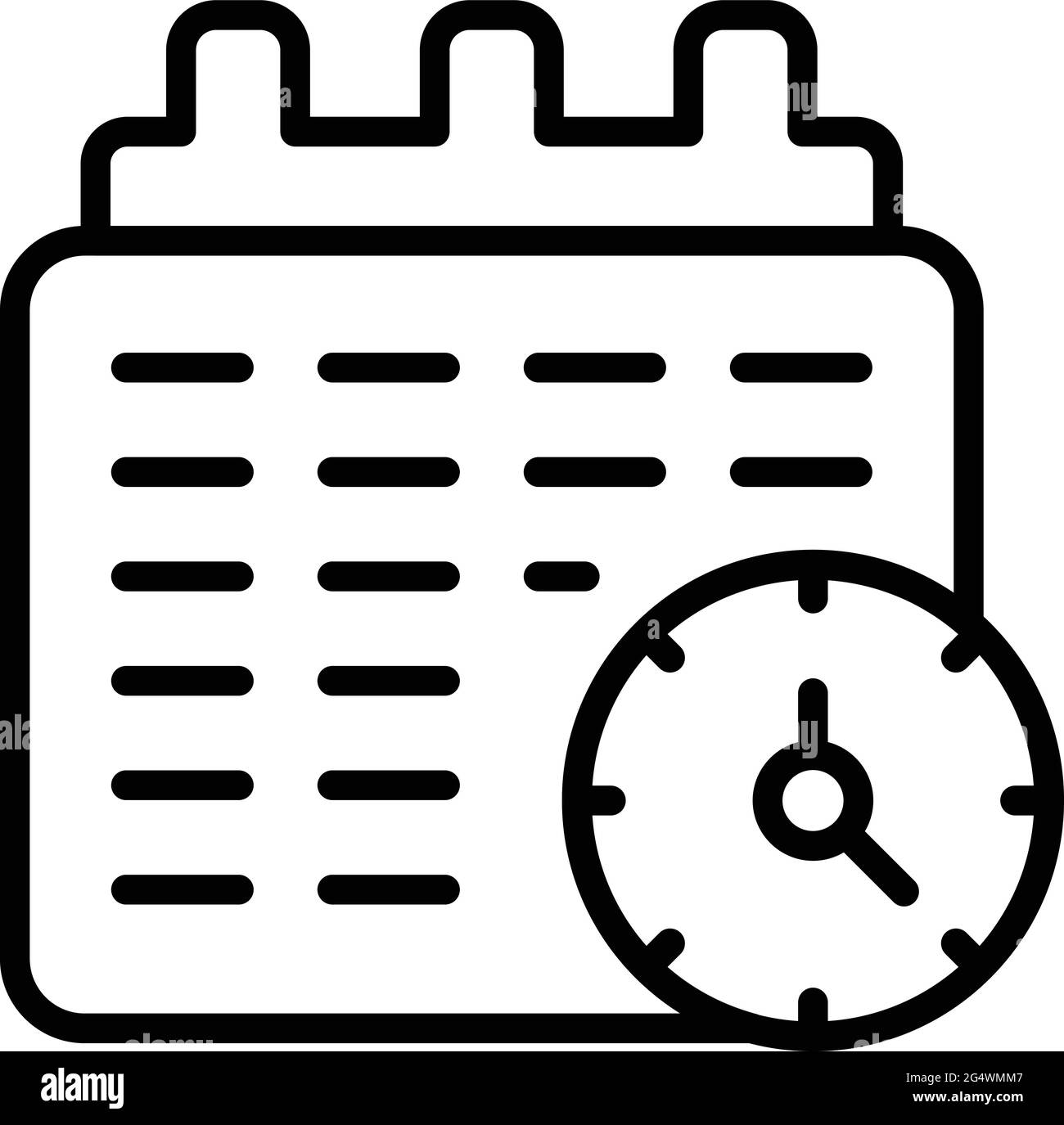 Late work calendar icon. Outline Late work calendar vector icon for web ...