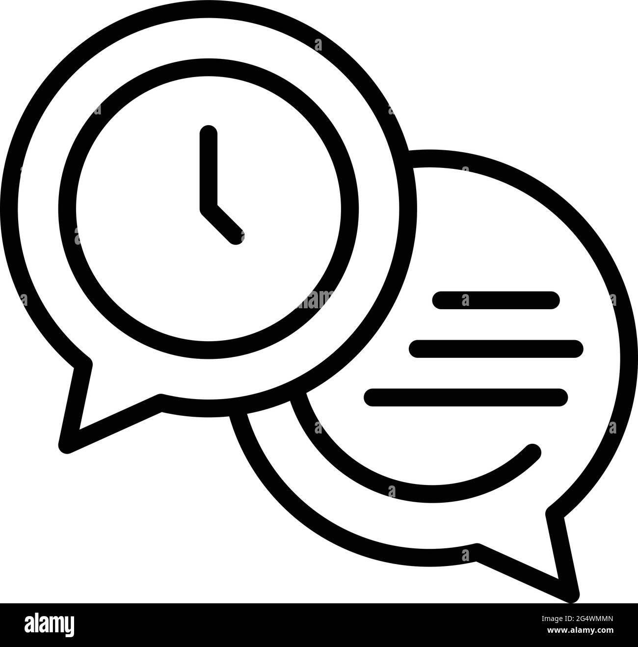 Late work chat icon. Outline Late work chat vector icon for web design ...