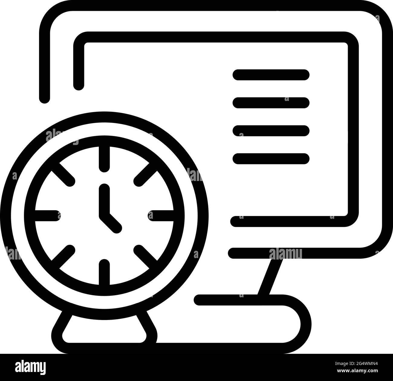 Late work pc icon. Outline Late work pc vector icon for web design ...