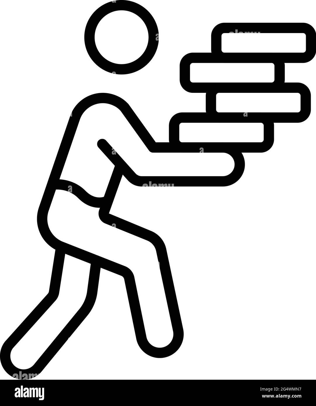 Late work paper stack icon. Outline Late work paper stack vector icon ...