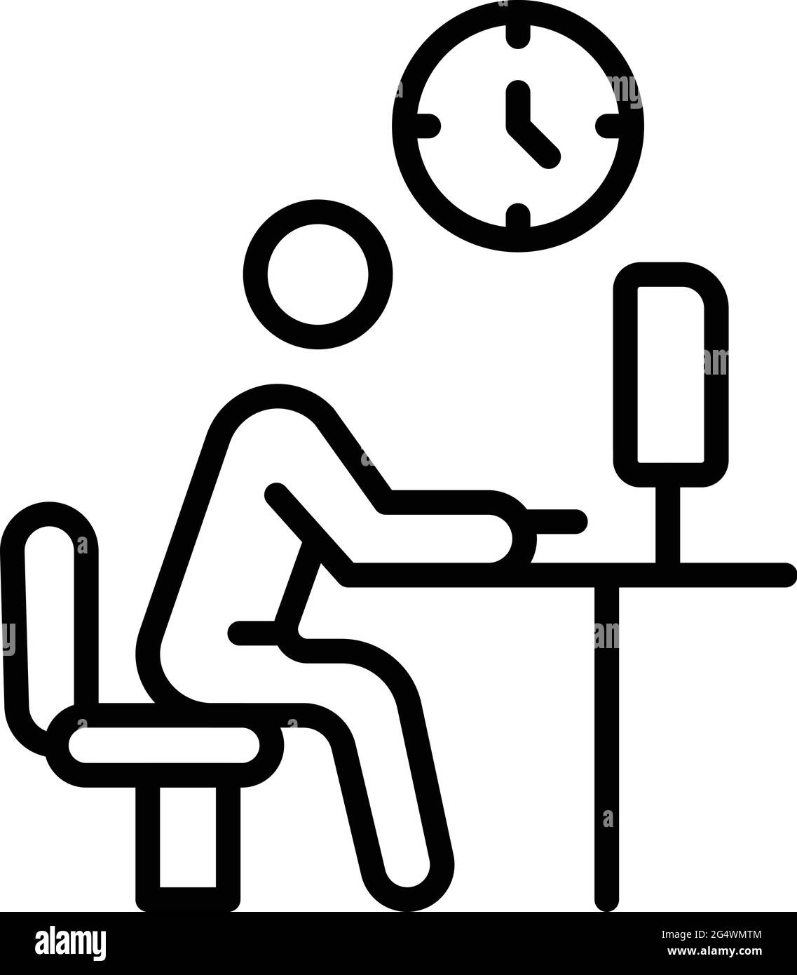 Late work computer icon. Outline Late work computer vector icon for web ...
