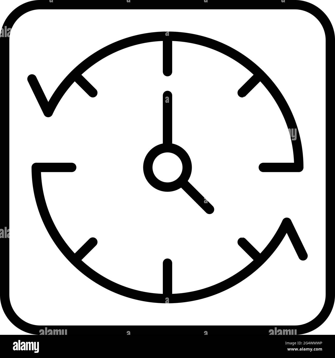 Late work wall clock icon. Outline Late work wall clock vector icon for ...