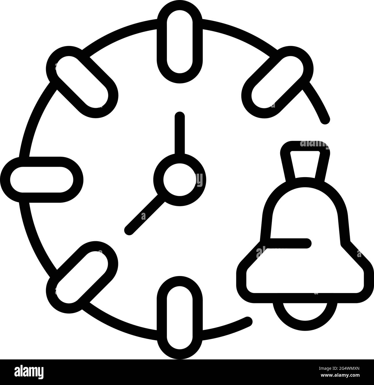 Late work hours alarm icon. Outline Late work hours alarm vector icon ...