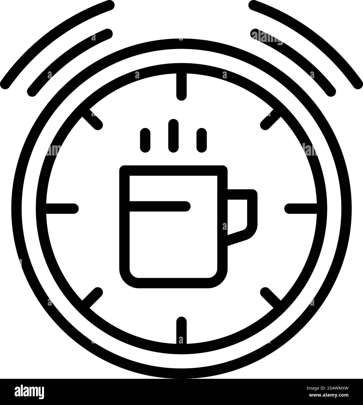 Late work tea time icon. Outline Late work tea time vector icon for web ...