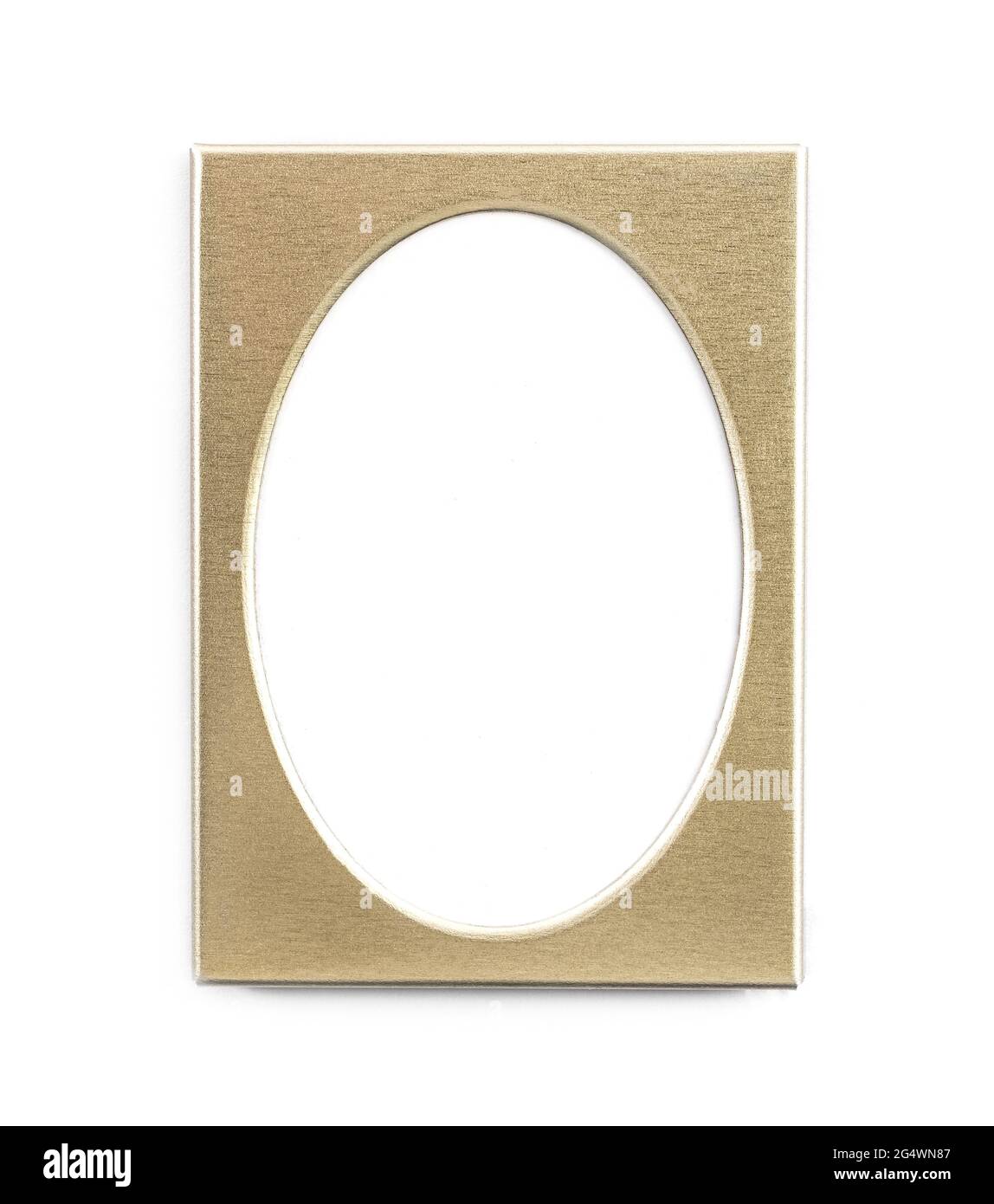 Empty oval golden photo frame isolated on white background Stock Photo ...