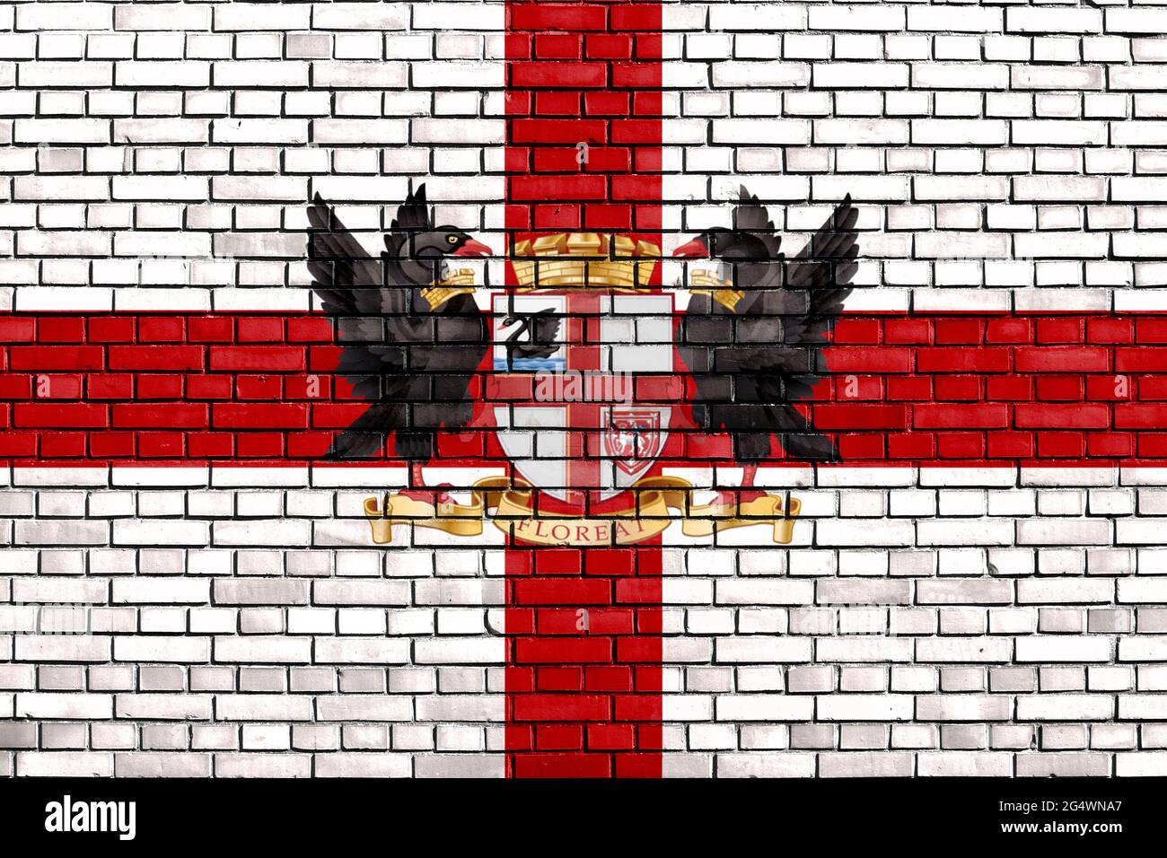 flag of Perth, Australia painted on brick wall Stock Photo - Alamy