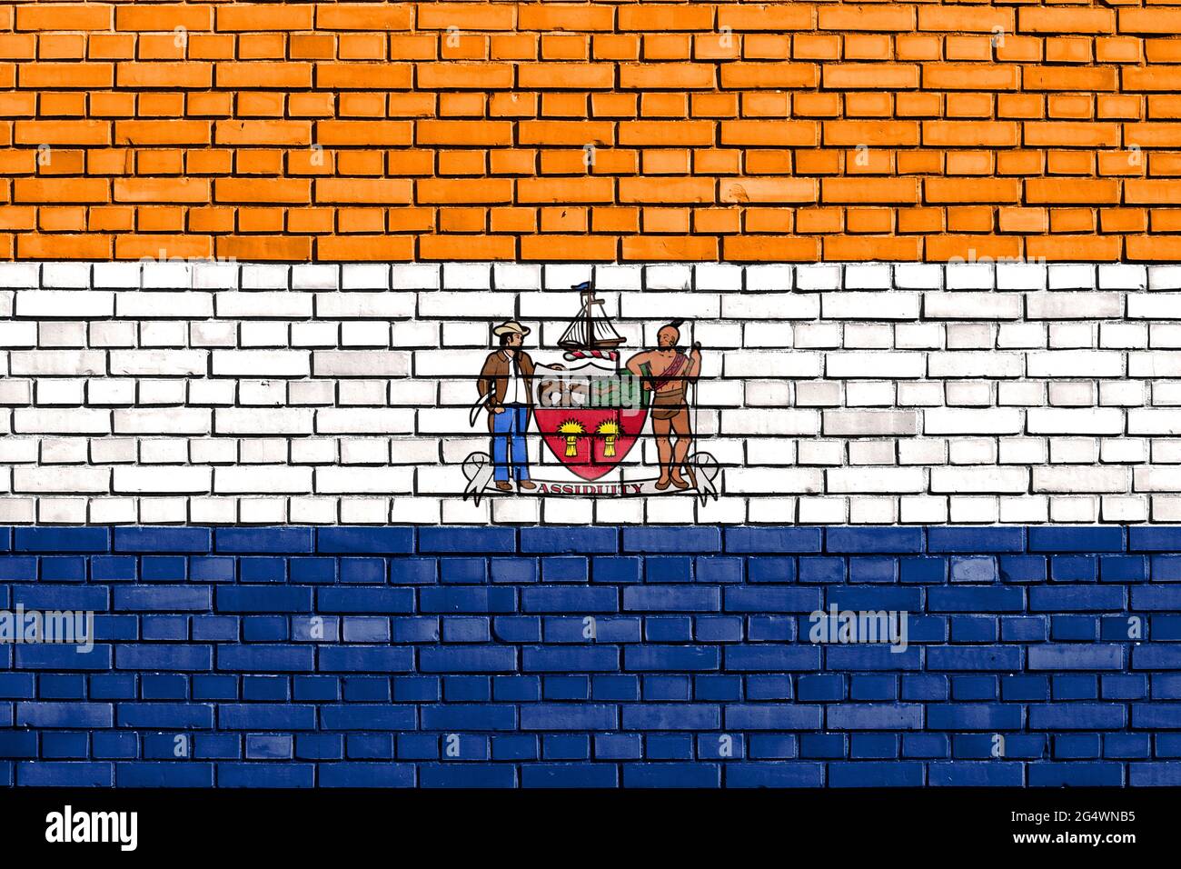 flag of Albany, New York painted on brick wall Stock Photo - Alamy