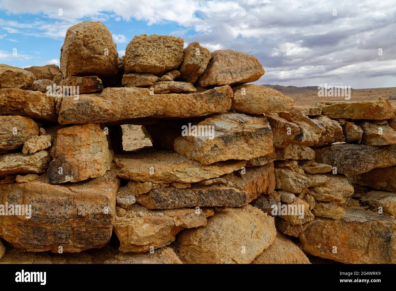 Klein-Aus Vista Lodge near Aus: brick wall of a redoubt of the German ...