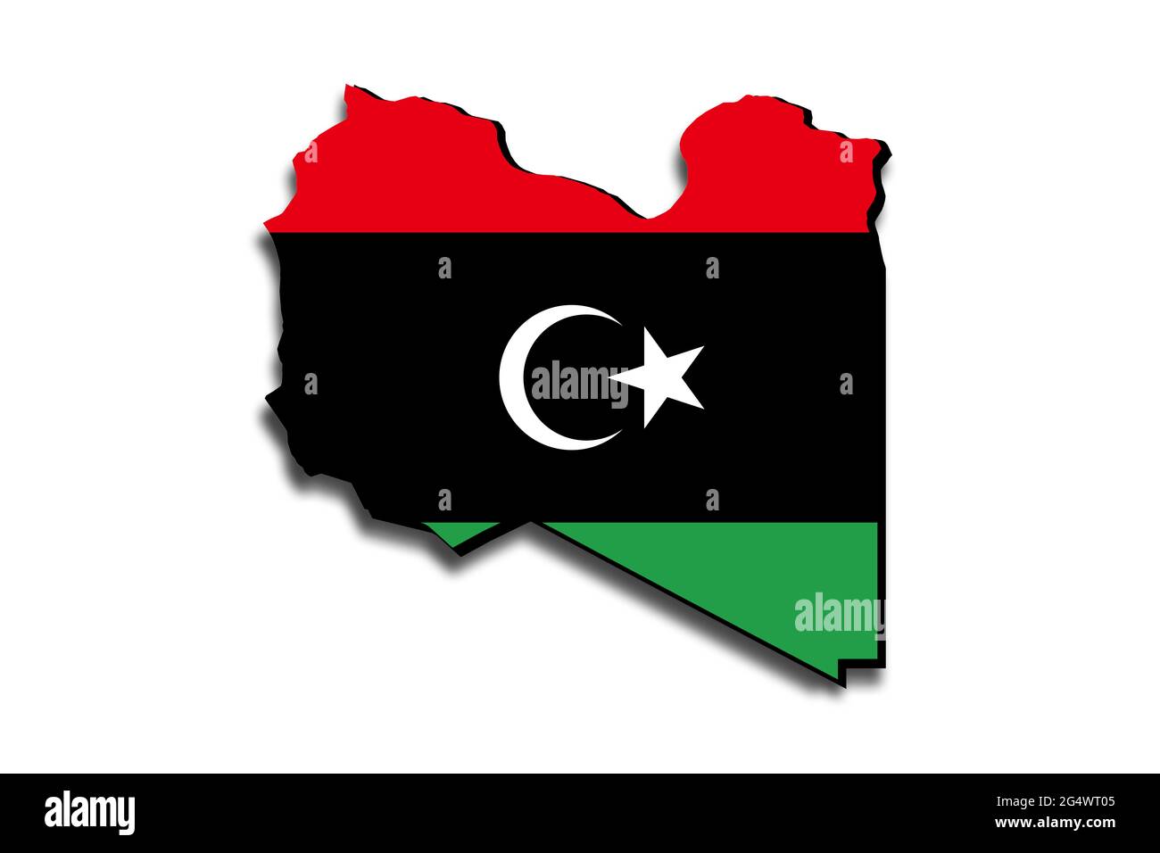 Libya outline map hi-res stock photography and images - Alamy
