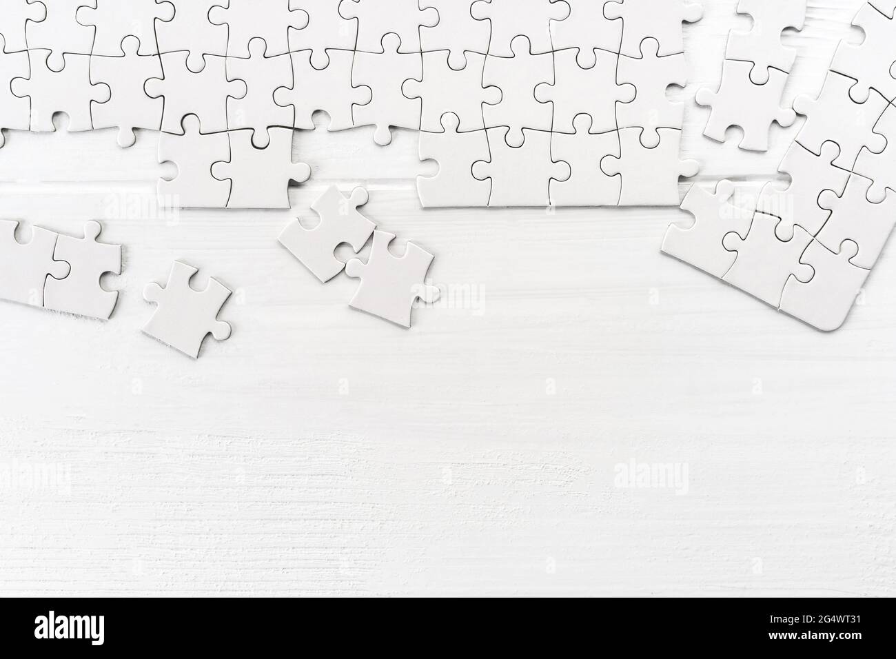 Puzzle game blank pieces matching mockup Stock Photo - Alamy