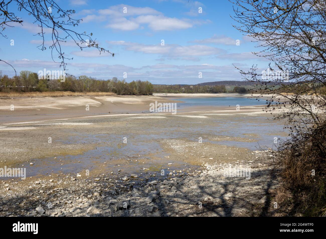 Beautiful landscape with a drained quarry pond Stock Photo - Alamy