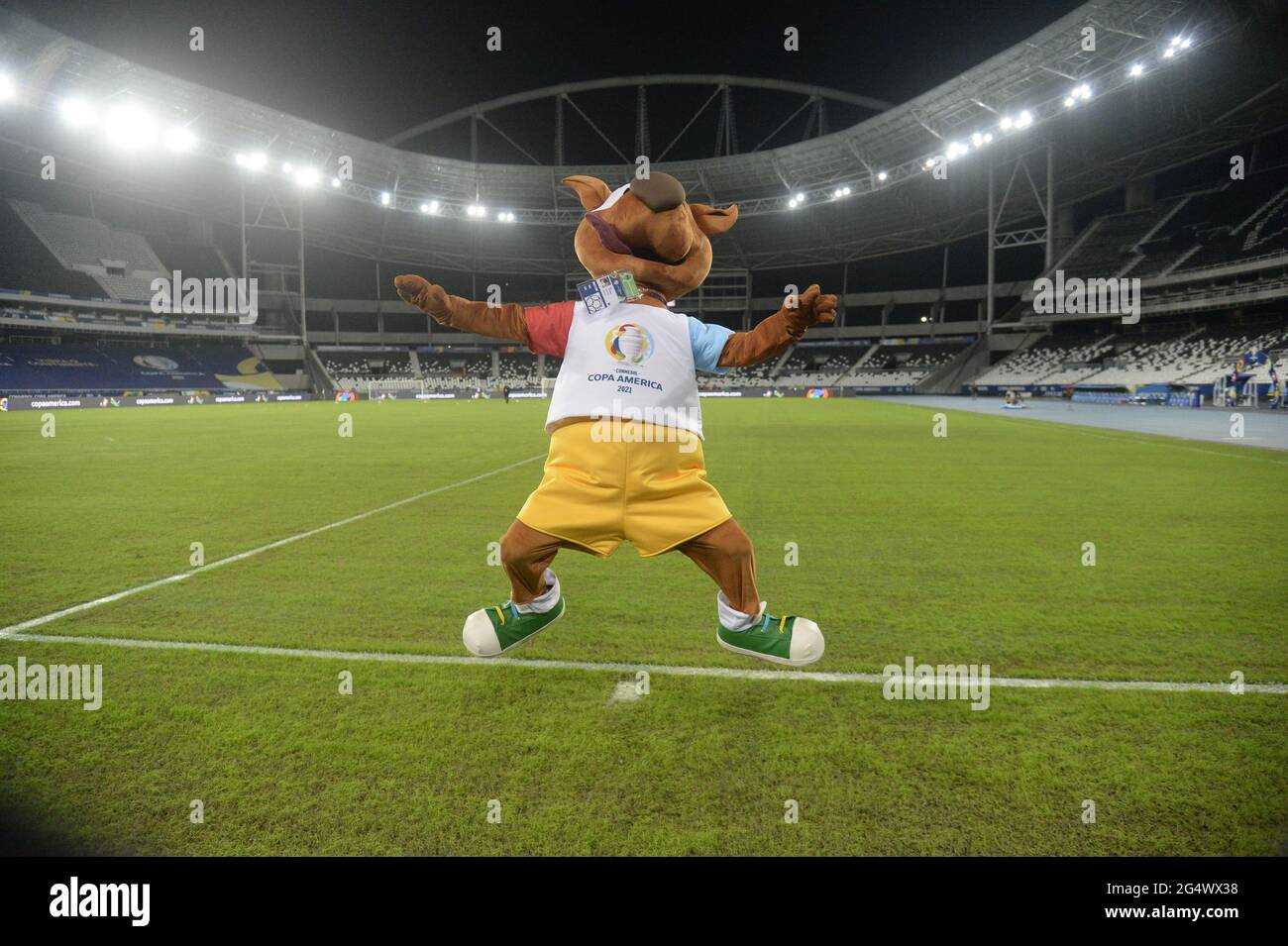 Rio de Janeiro- Brazil June 23, 2021, Copa America football mascot the ...