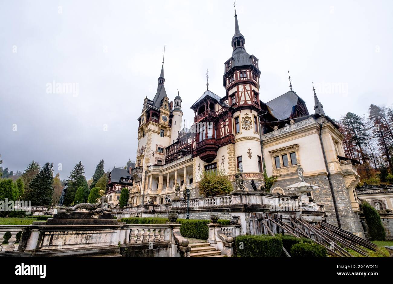 Famous Peles Castle in Romania Stock Photo - Alamy