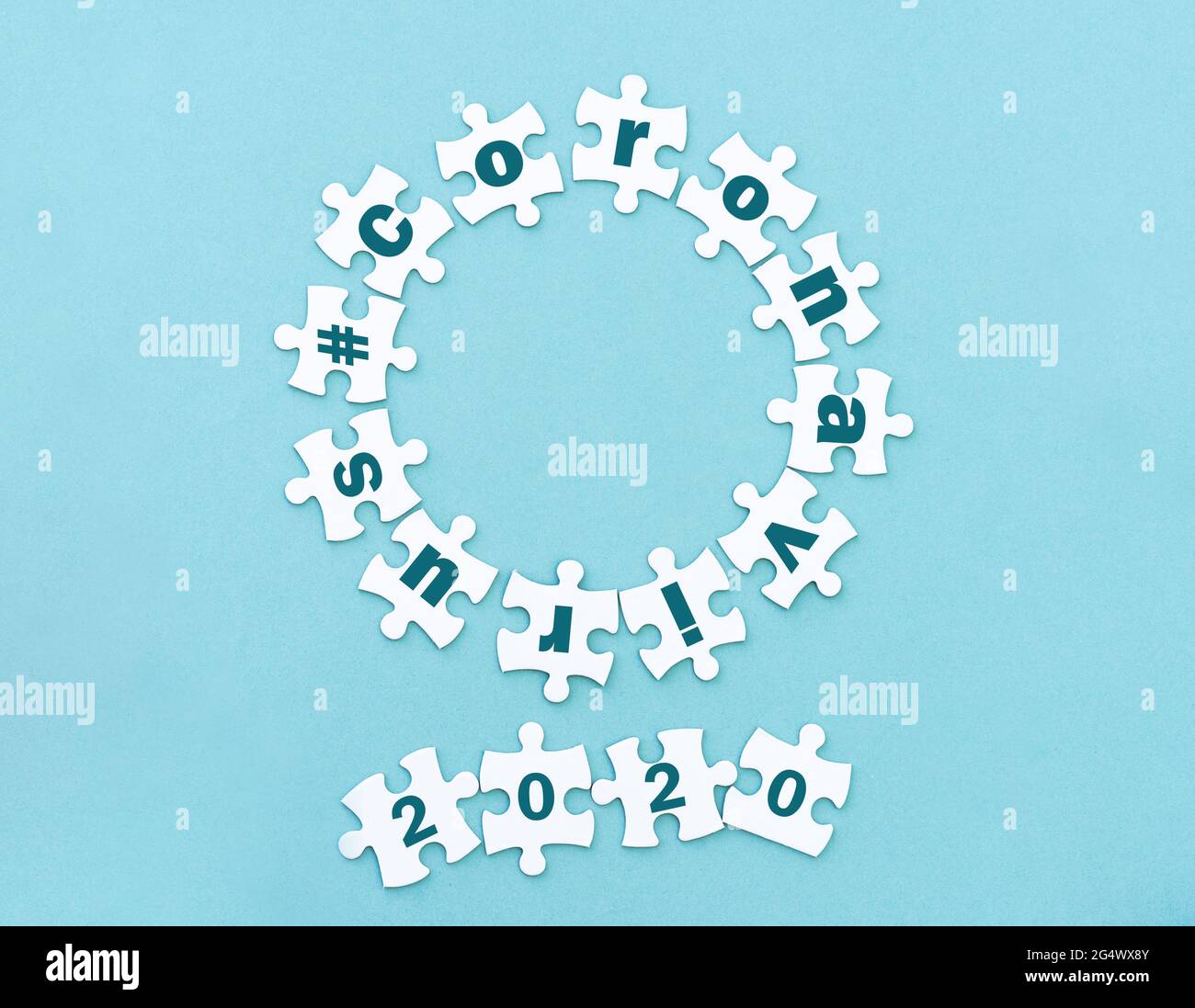 Top view of puzzle pieces coronavirus 2020 Stock Photo - Alamy
