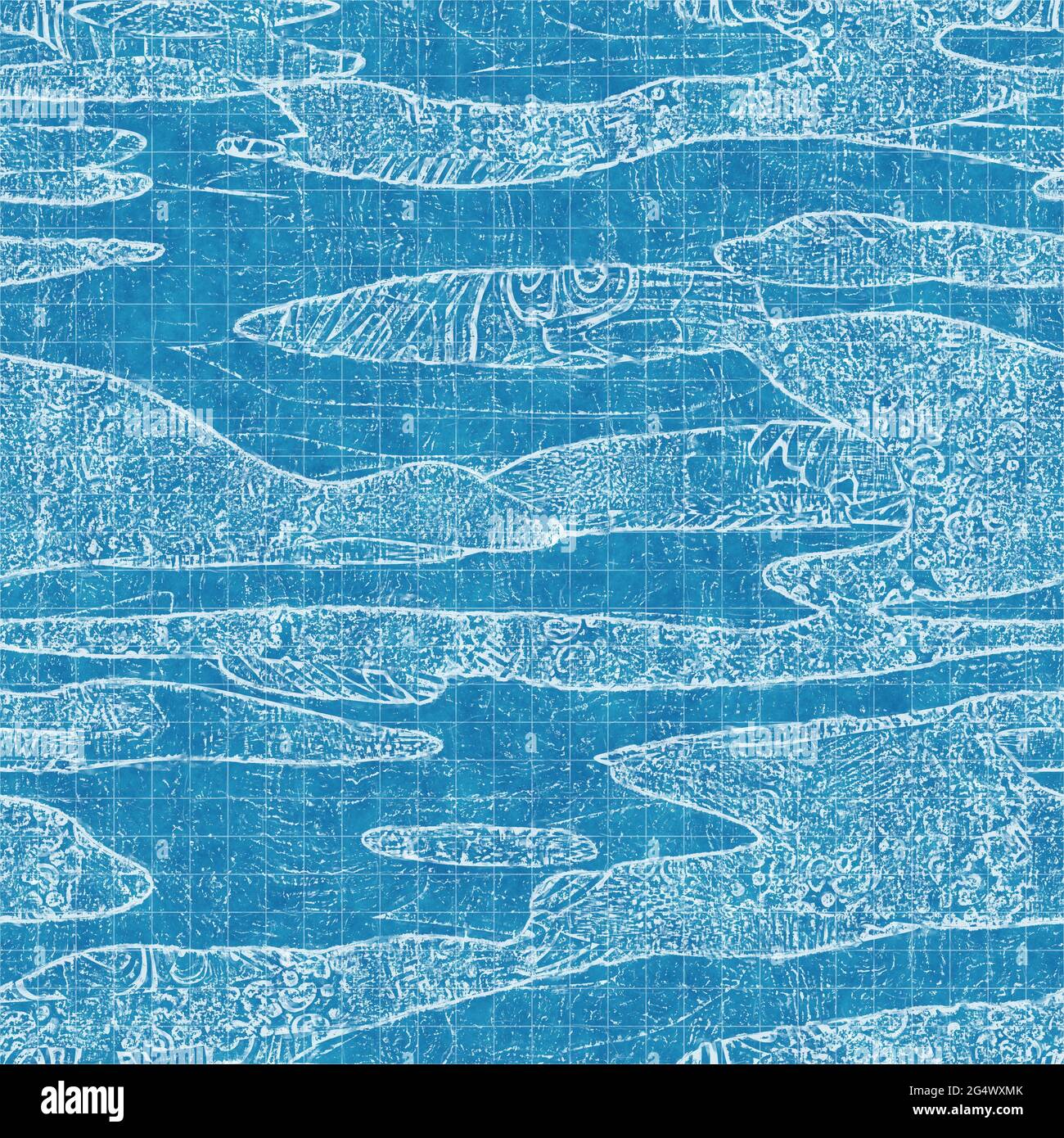 Seamless bright blue blueprint pattern for textile and print Stock ...