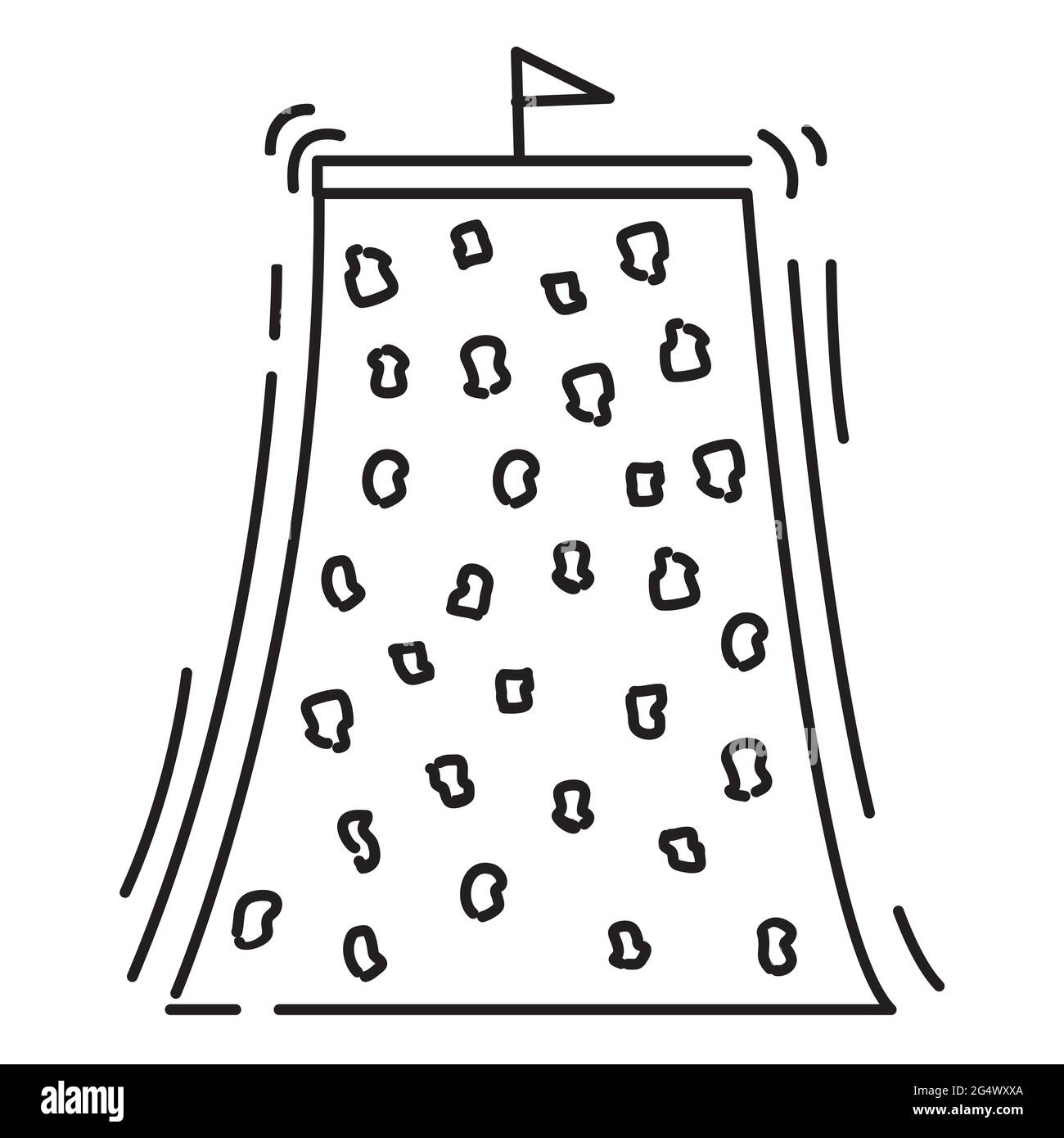 Playground kids climb wall ,playing,children,kindergarten. hand drawn ...