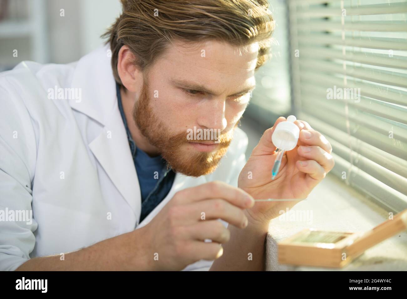 lab worker with a pipette in a medical lab Stock Photo - Alamy