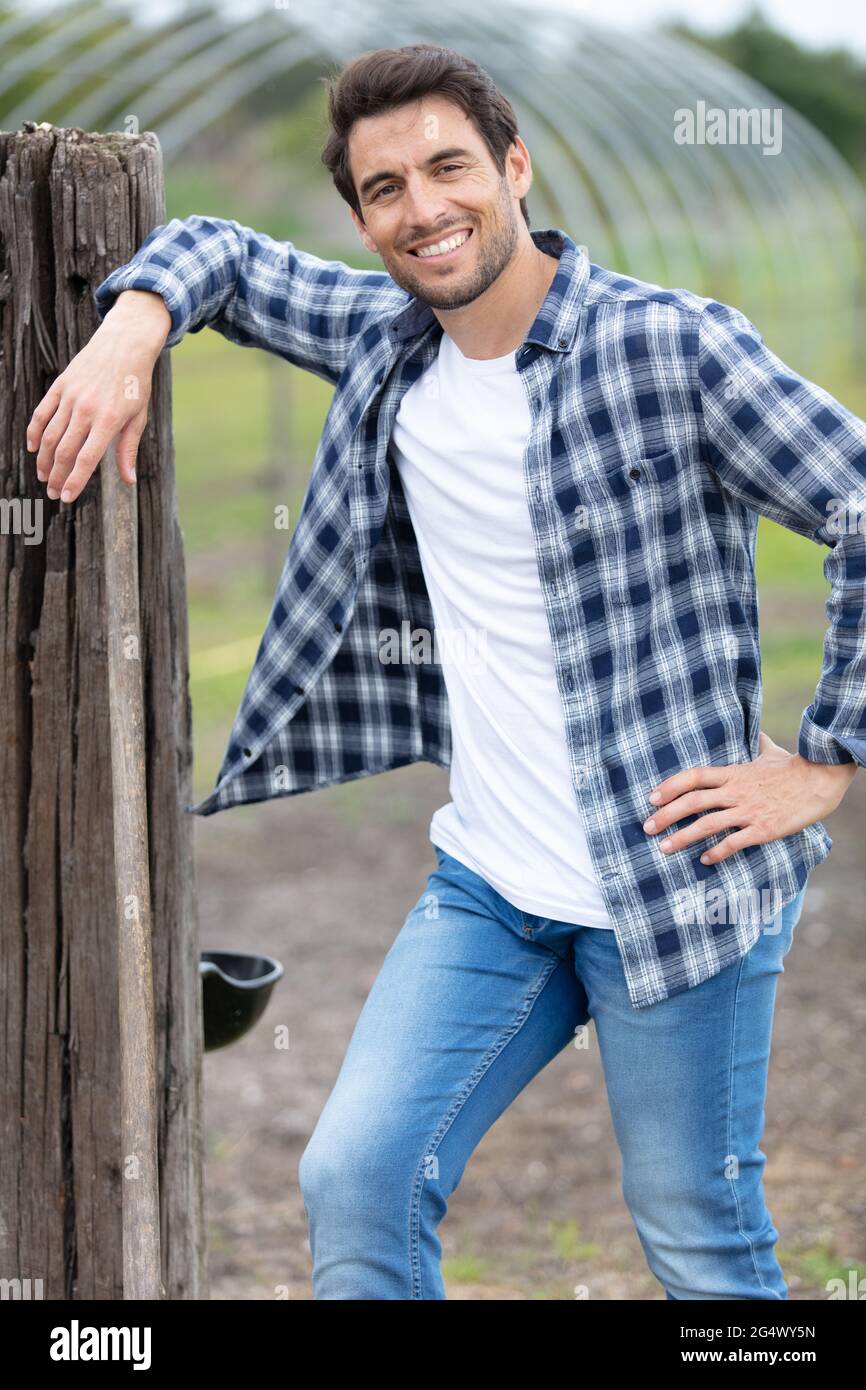 Cowboy Standing Leaning On Fence High Resolution Stock Photography and ...