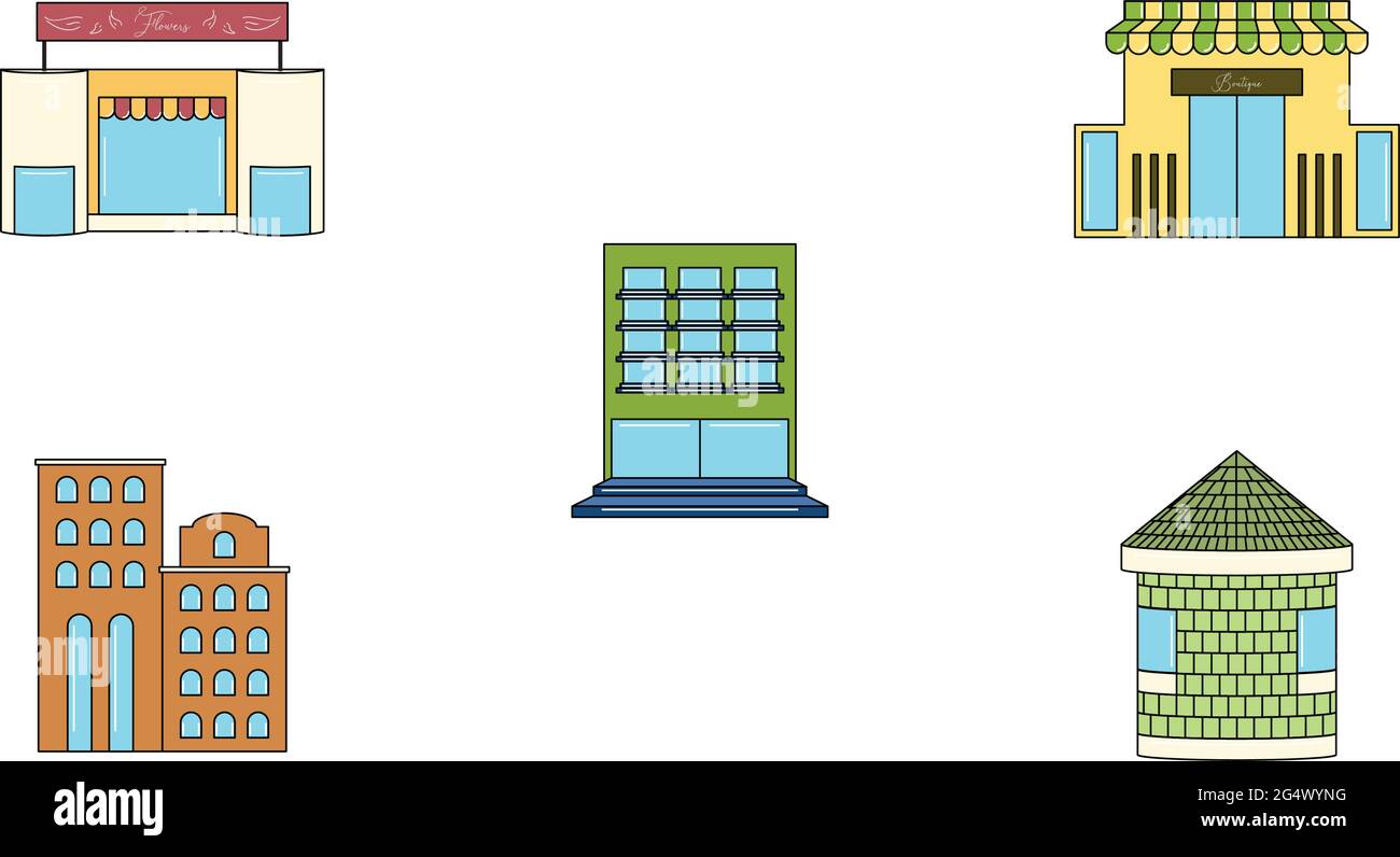 Set of shop buildings icons Stock Vector Image & Art - Alamy