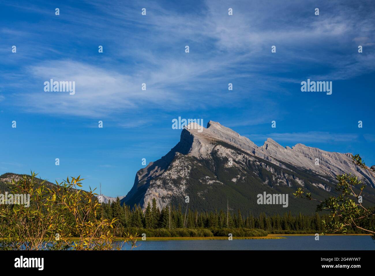 Mt Rundle (9675 ft) in Banff National Park, Alberta, Canada Stock Photo ...