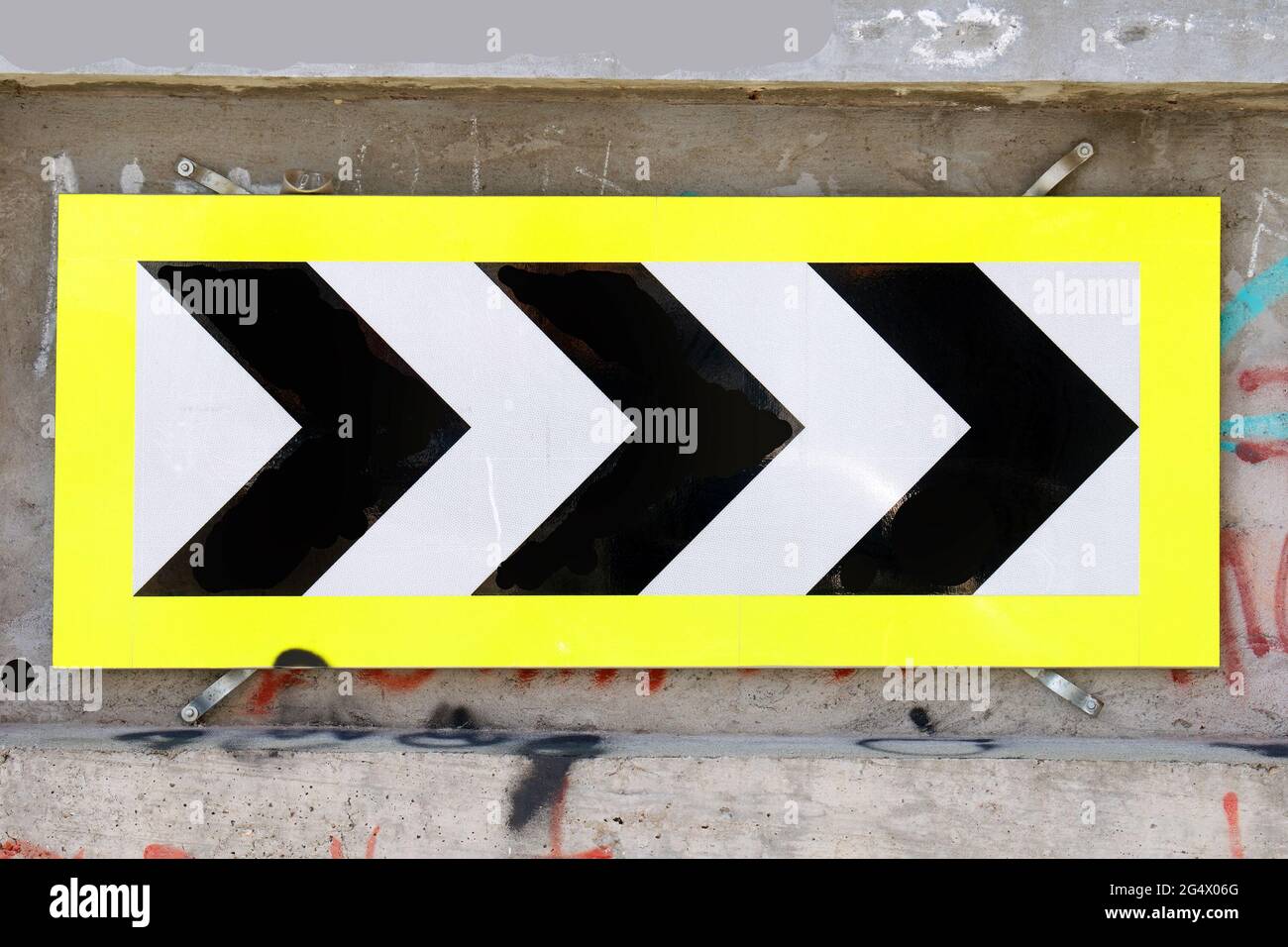 Road guide post transportation sign on the corner of the street Stock ...