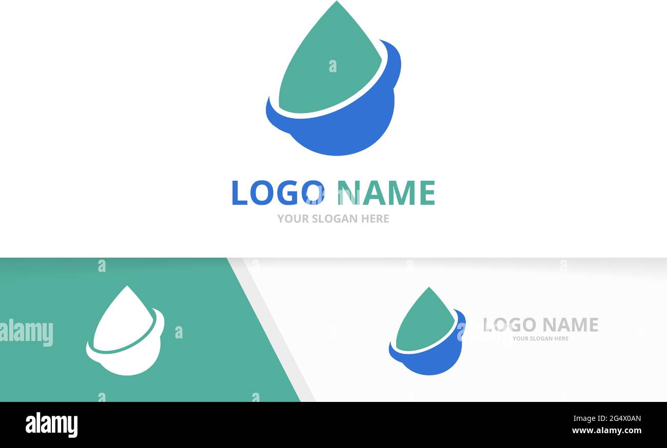 Vector water drop logo combination. Pure spa logotype design template ...