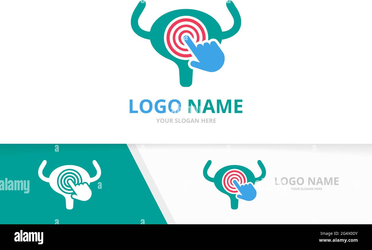 Vector bladder and cursor logo combination. Urinary tract logotype ...