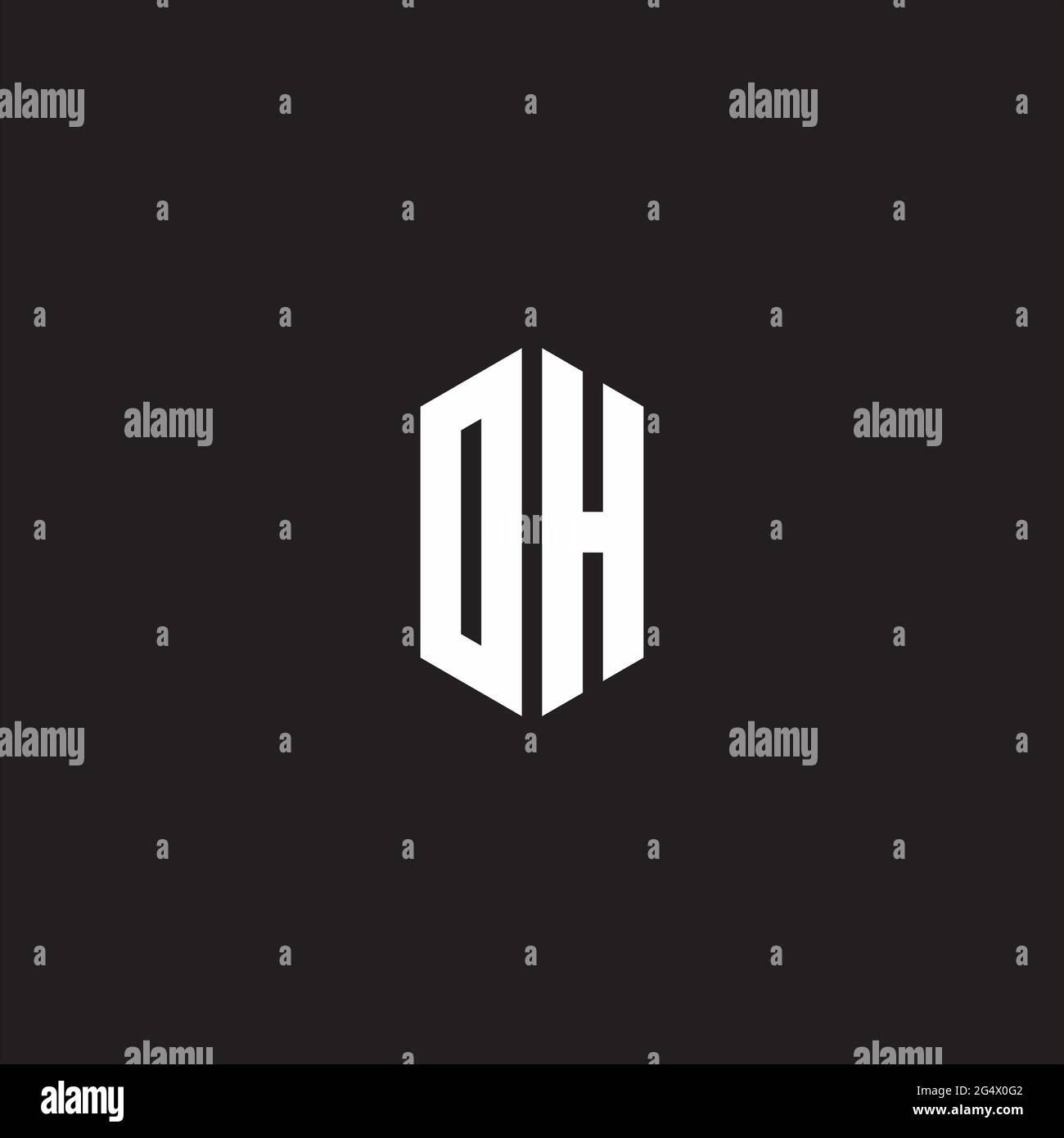 DH Logo monogram with hexagon shape style design template isolated on ...