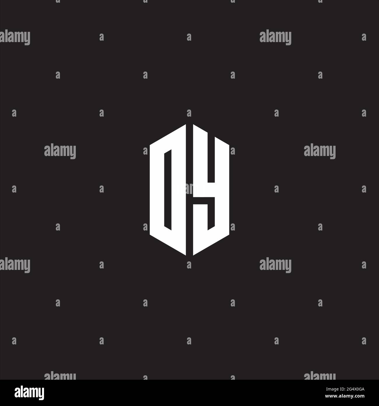 DY Logo monogram with hexagon shape style design template isolated on ...