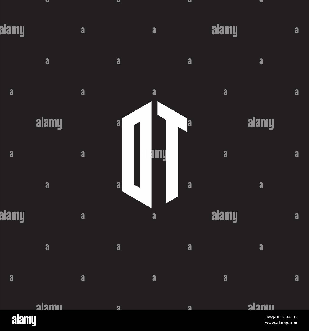 DT Logo monogram with hexagon shape style design template isolated on ...