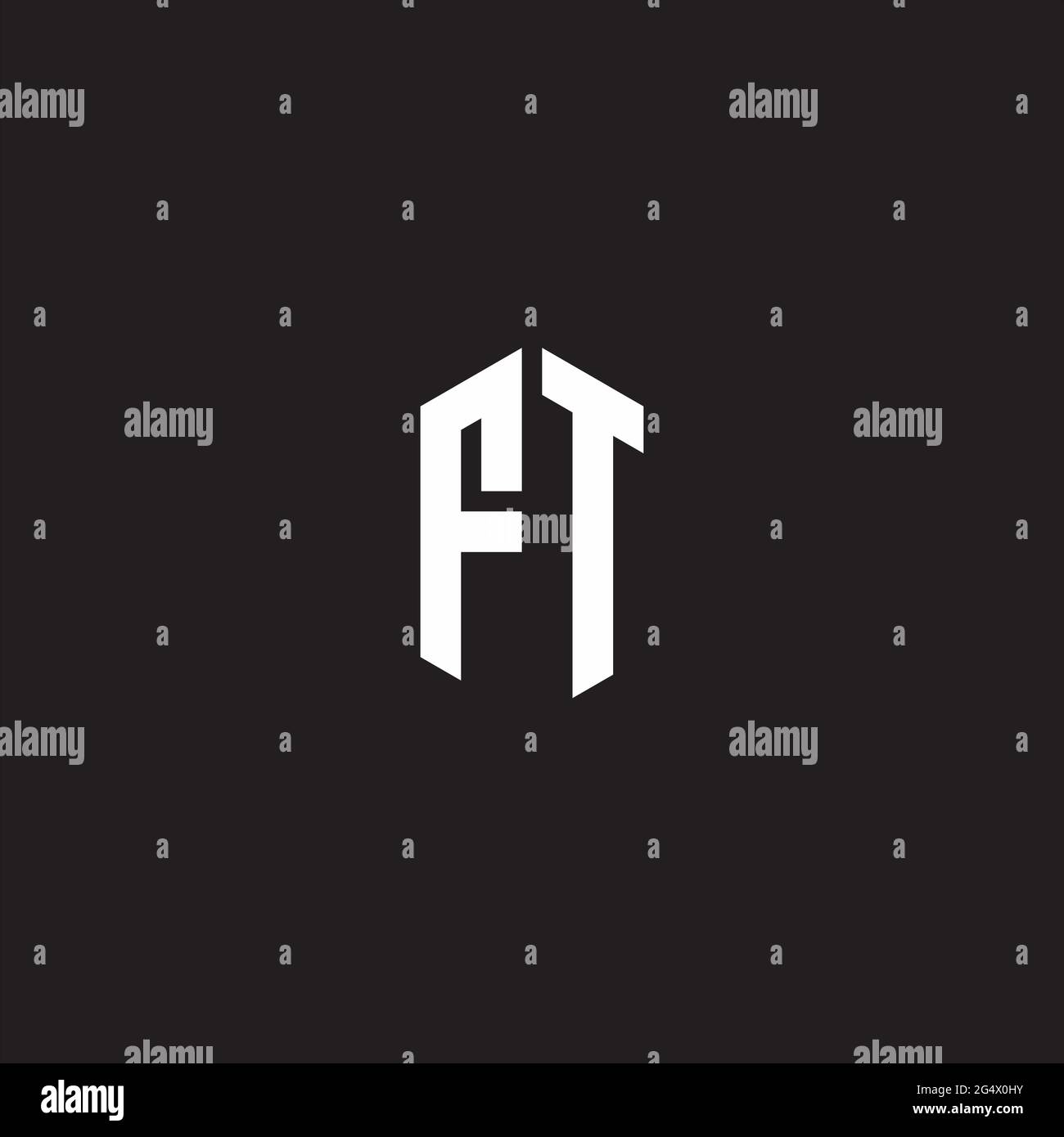 FT Logo monogram with hexagon shape style design template isolated on ...