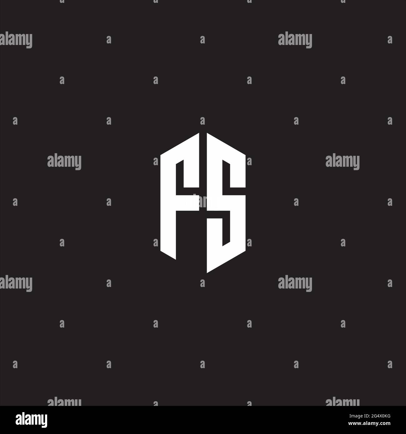 FS Logo monogram with hexagon shape style design template isolated on ...
