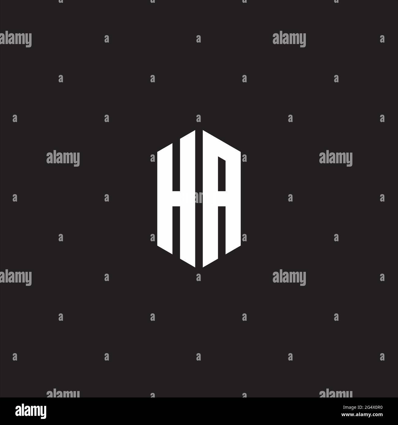 HA Logo monogram with hexagon shape style design template isolated on ...