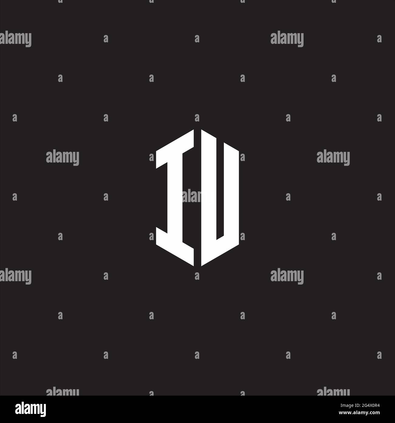 IU Logo monogram with hexagon shape style design template isolated on ...