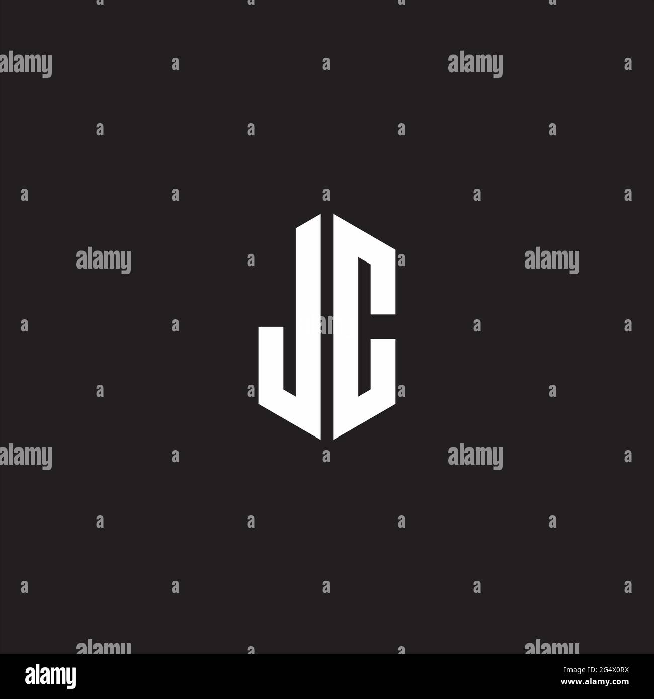JC Logo monogram with hexagon shape style design template isolated on ...