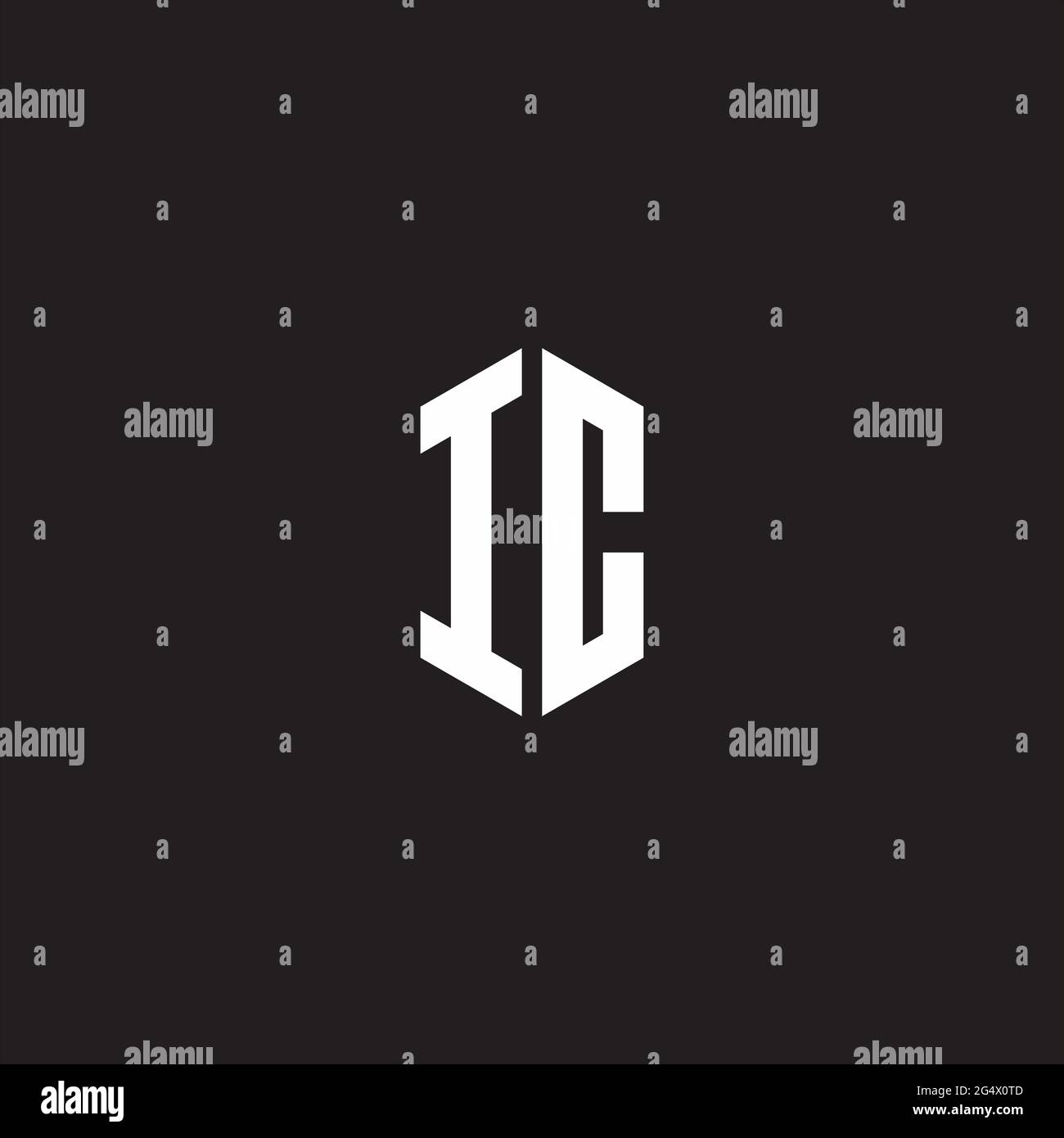 IC Logo monogram with hexagon shape style design template isolated on ...